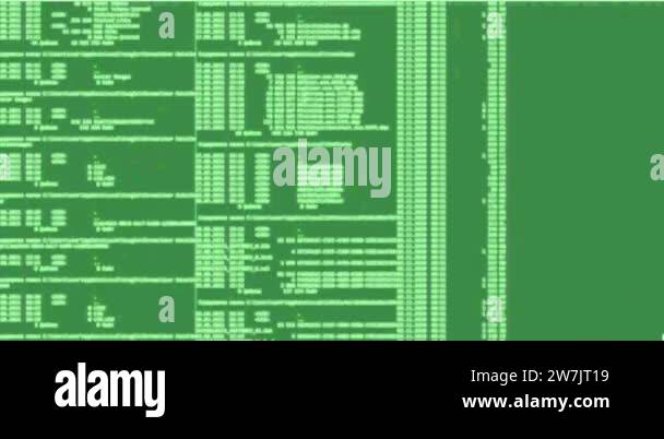 Hacker line on a computer monitor, green running lines of a hacker ...