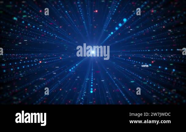 Digital Data Binary Code Network Fly Binary Code Background 4k Loop Animation Stock Video