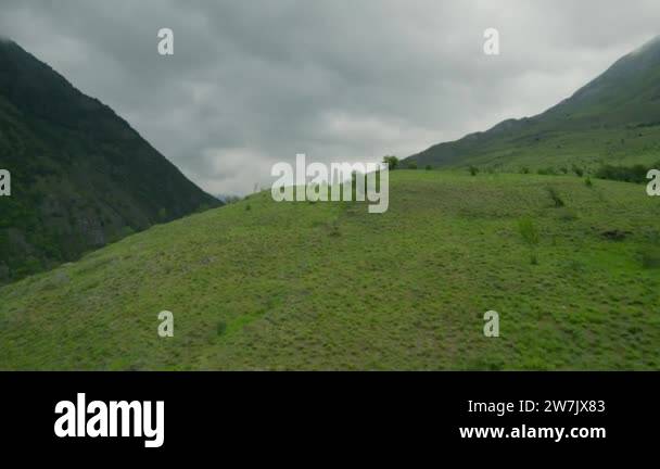 Monument of historical building in mountains. Action. Old stone ...