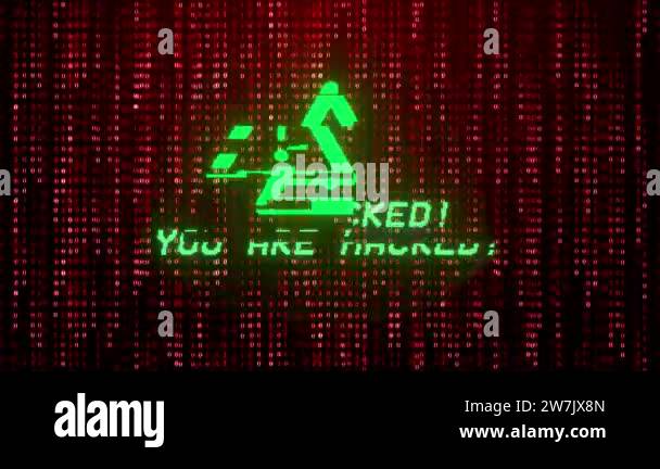 You Are Hacked Digital Critical Error Warning Message Show Up Animation