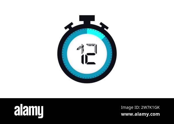 Colourful minimal countdown timer animation from 60 to 0 seconds ...