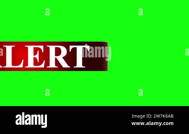 Simple and clean alert text animation lower third Green Screen in high ...
