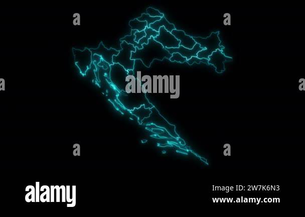 Animated Outline Map of Croatia with Counties Stock Video Footage - Alamy