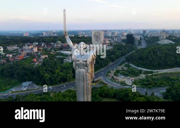 Kiev, Ukraine, circa 2021 - Taking an aerial view of Kiev Kiev, the ...