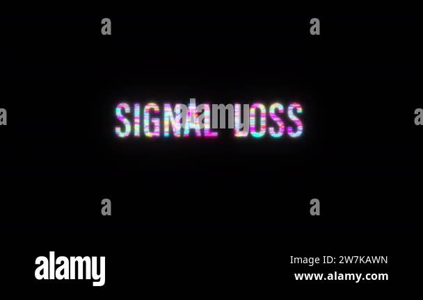 SIGNAL LOSS colorful text word flicker light animation loop with glitch text effect. 4K 3D ...