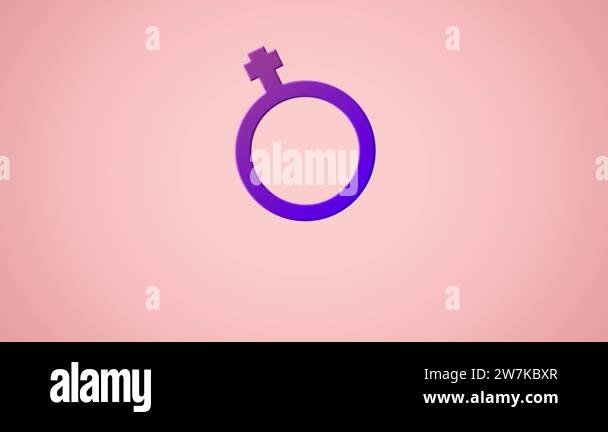 Animation of text non binary and purple non binary gender symbol on ...