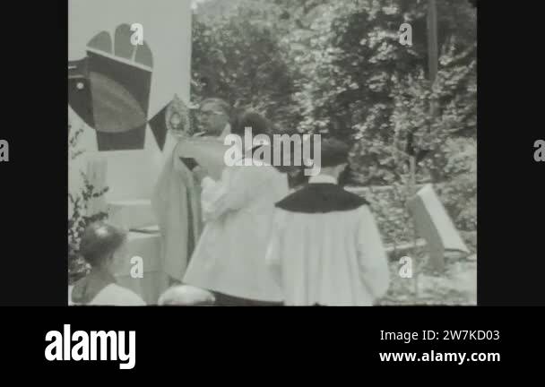 BERLIN, GERMANY CIRCA 1960: Masonic religious ceremony scene in 60s ...