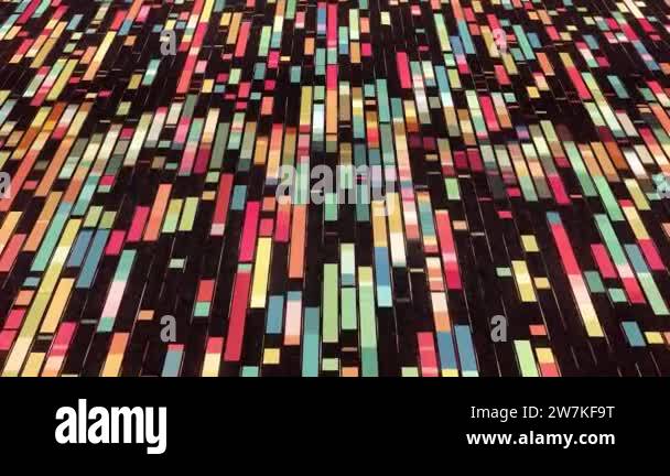 Abstract colorful different segments flowing on black background ...