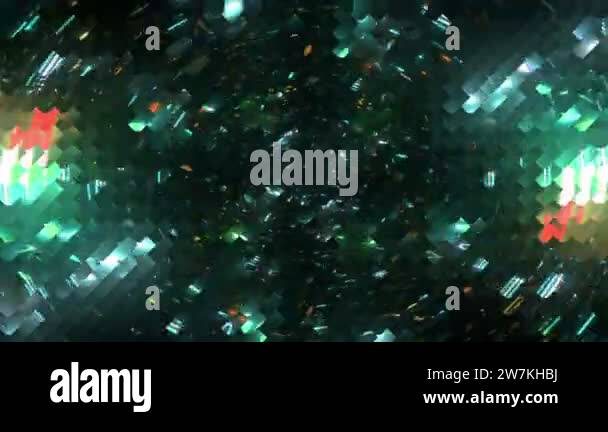 Shimmering mosaic of intricate geometric shapes spinning rapidly around ...