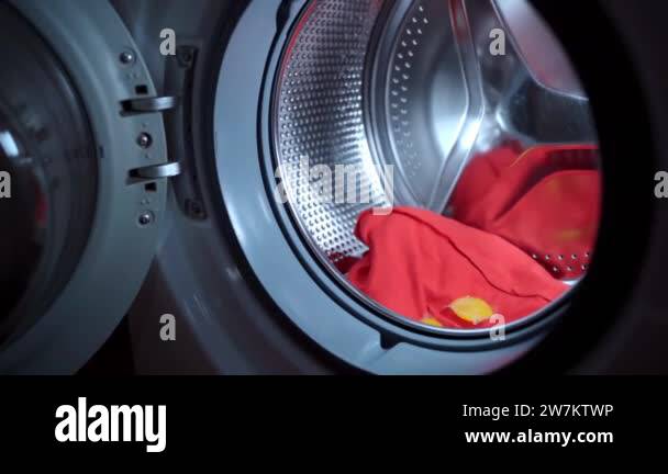 Chemical liquid granules for removing stains from dirty clothes, woman ...