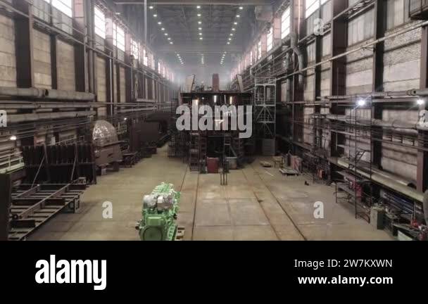 Huge main engine to install and repaired crab vessel in dock Stock ...