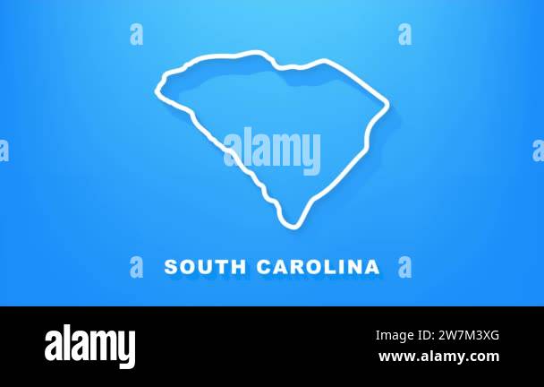 Line animated map showing the state of South Carolina from the united ...