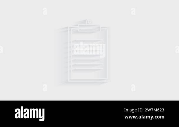 Simple document icon. White icon with shadow on transparent background ...