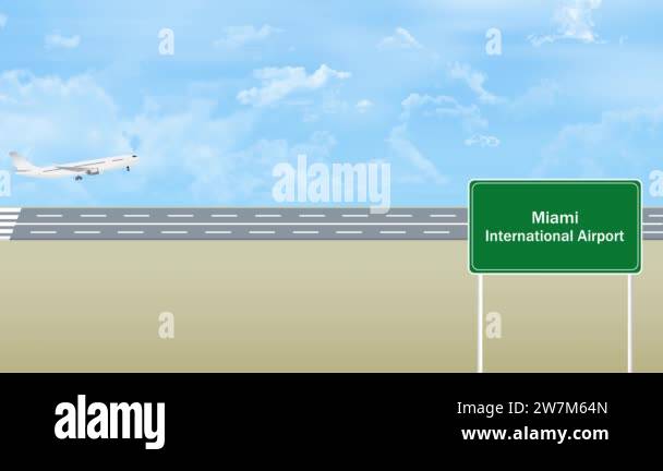 Airplane Landing on the runway of Miami International Airport 4K ...