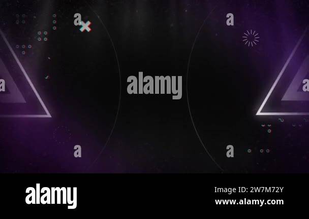 Animation of scopes scanning, circles pulsating over black background. global connections and ...