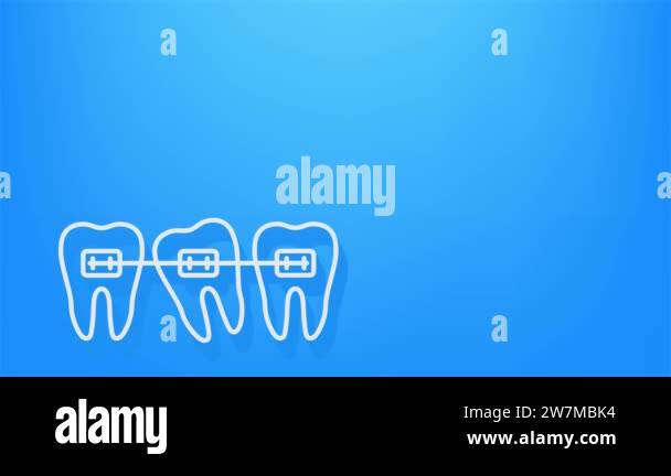Correction of teeth with orthodontic braces. Stages of teeth alignment ...