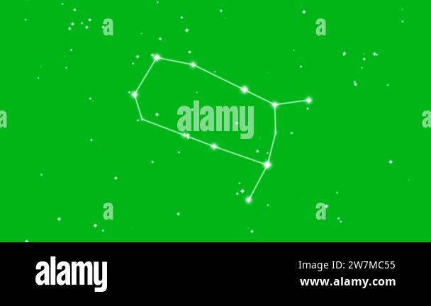 Representation of zodiac sign Gemini with twinkling stars on green ...