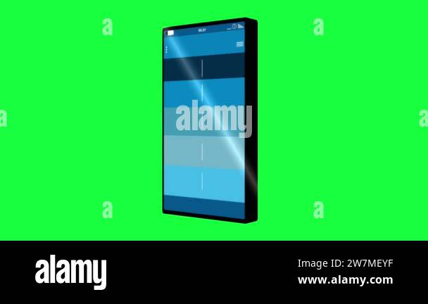3d animated rotating mobile animation in Green Screen high resolution ...