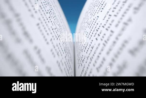 Concept Super macro shot, close-up of pages in a book. The book is open ...