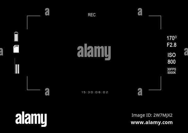 Camera view viewing images. Visual screen focusing. Video recording ...