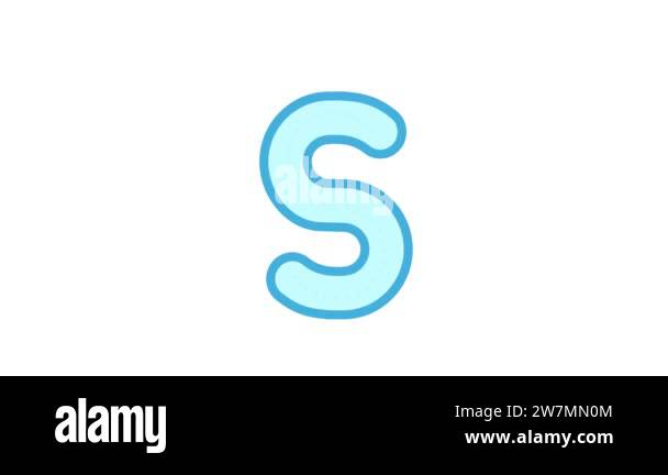 Tutorial for writing English alphabet. Trace the letter S with a pencil ...