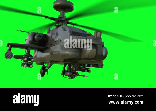 Military helicopter Boeing AH-64 Apache realistic 3d animation ...