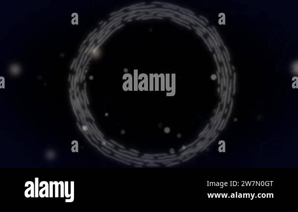 Animation of white rings rotating with sparkling stars on black ...