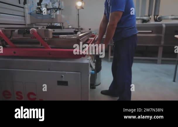 The process of making wallpaper, applying paint to a sample. Wallpaper ...