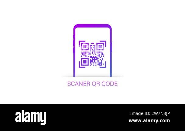 Scan QR code to Mobile Phone. Electronic, digital technology, barcode. Motion graphics Stock ...