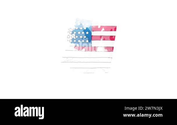 Brush animated map showing the state of Alaska from the united state of ...