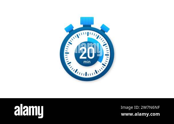 The 20 minutes, stopwatch icon. Stopwatch icon in flat style. Motion ...