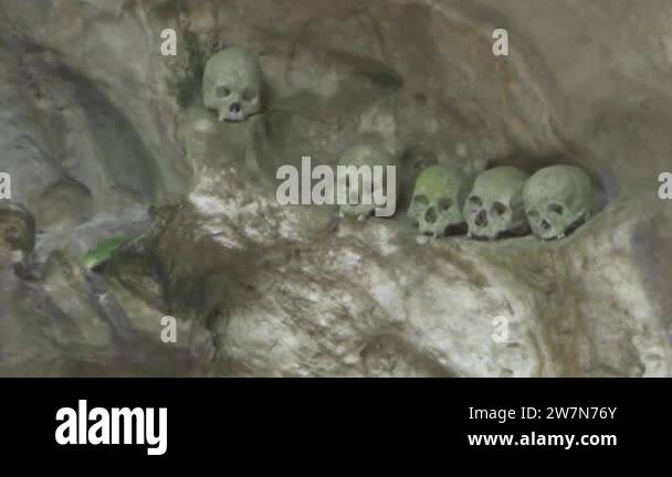 Tampang Allo, Tana Toraja, Indonesia - Tau Tau Human Skulls Piles of ...