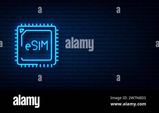eSIM Embedded SIM card icon symbol concept. new chip mobile cellular ...