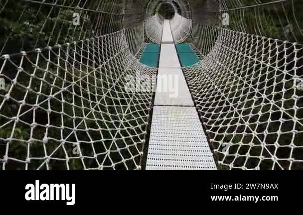 Suspended hanging rope bridge at Masungi Georeserve in Rizal ...