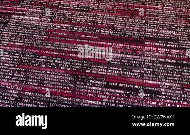 Technological background with endless rows of computer programing code ...