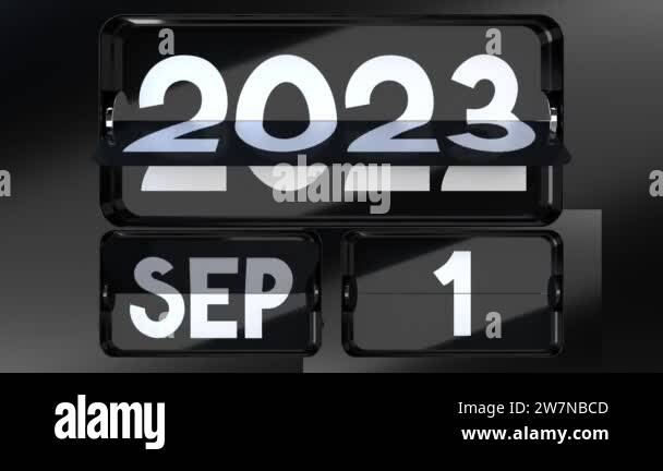 Modern flip calendar turning through years, months and days - 3D 4k ...
