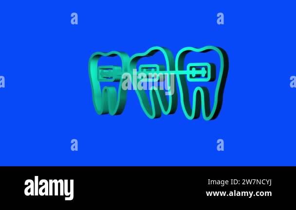 Correction of teeth with orthodontic braces. Stages of teeth alignment. Dental clinic services ...