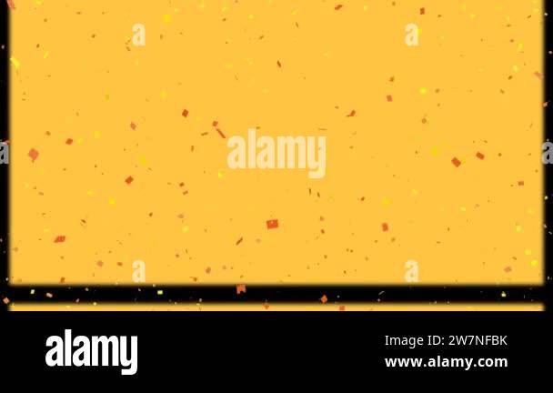 Digital animation of film reel effect over confetti falling against ...