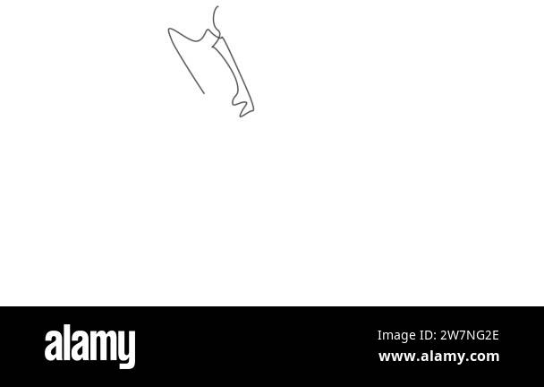 Animation of one line drawing of father giving hand to his child ...