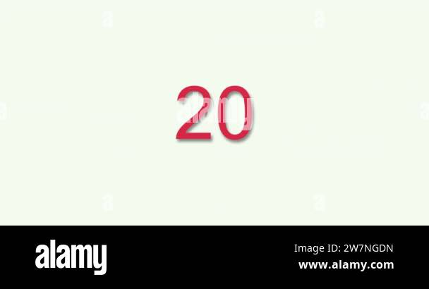 Countdown from 0 to 100 in 10 seconds animation. 4K resolution ...