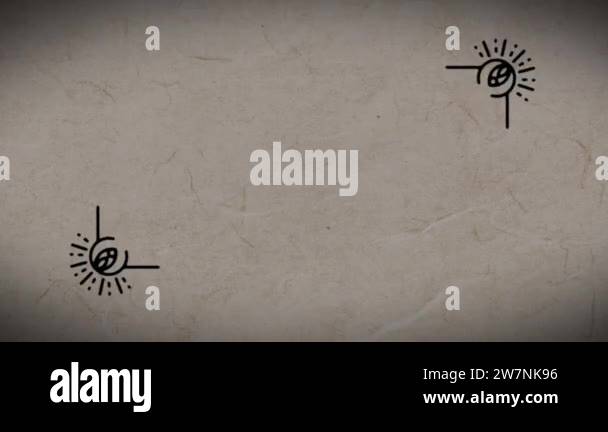 Animation of burning document over crowd of people having fun at music ...