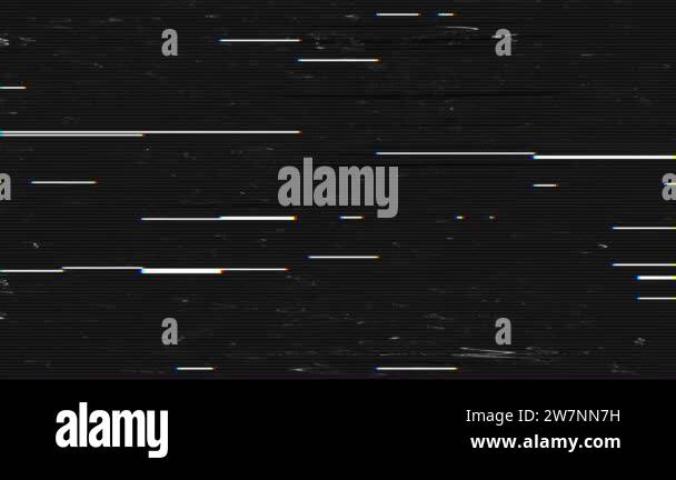 4k Loop VHS screen digital glitch. Videotape rewind mode. Black white ...