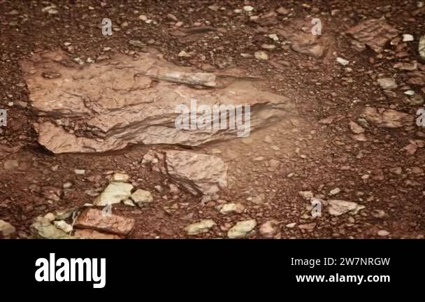 Nature Scene of Moving Through Dry ground covered with sand and stones ...