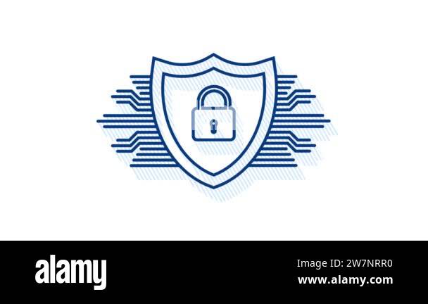 Cyber security logo with shield and check mark. Security shield. Motion graphics Stock Video ...