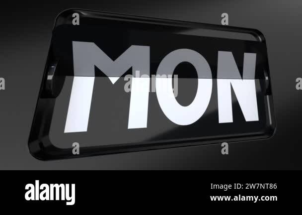 Days of a week flip calendar - from Sunday to Saturday, seamless loop ...