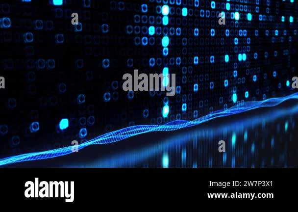 3D perspective Sci-fi futuristic technology with digital grid wall ...