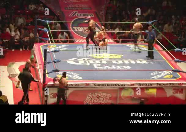 Ringside at the famous lucha libre mexican wrestling at arena mexico ...