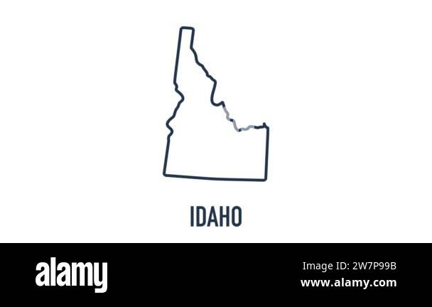 Line animated map showing the state of Idaho from the united state of ...