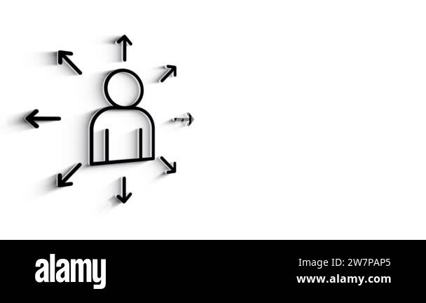 3D Line Icon referral program Animation on white background. 4k Stock ...