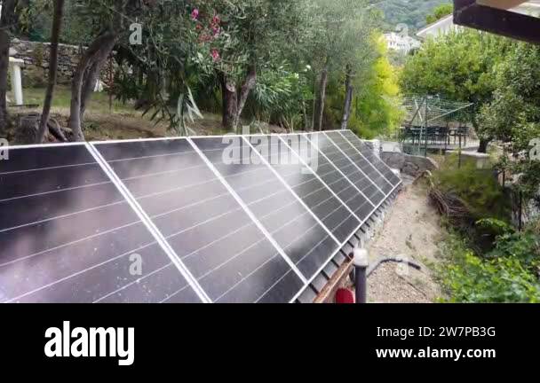 Small solar panel system for the production of electricity mounted in a ...